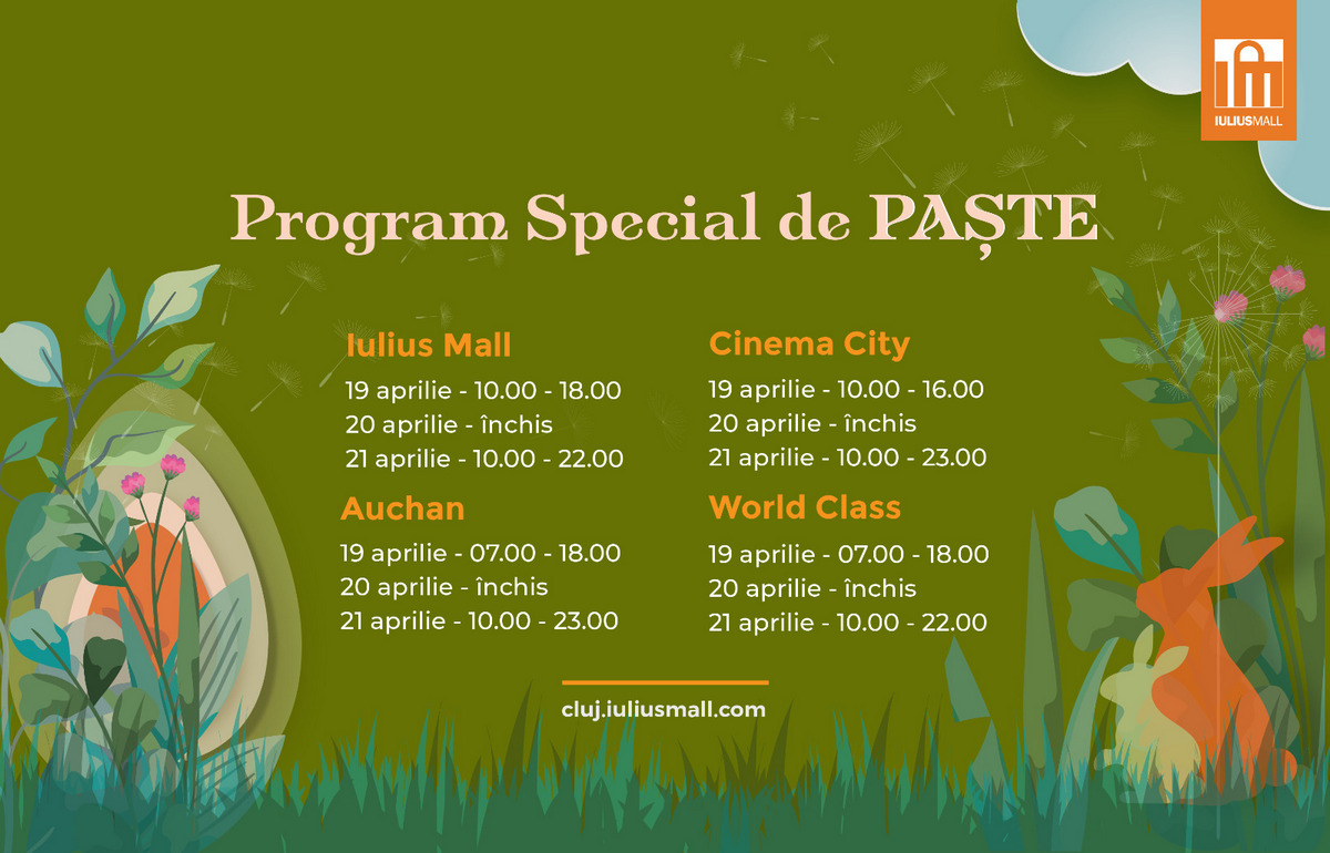 Deschise în a doua zi de Paște: Cinema City, Auchan, World Class și ...