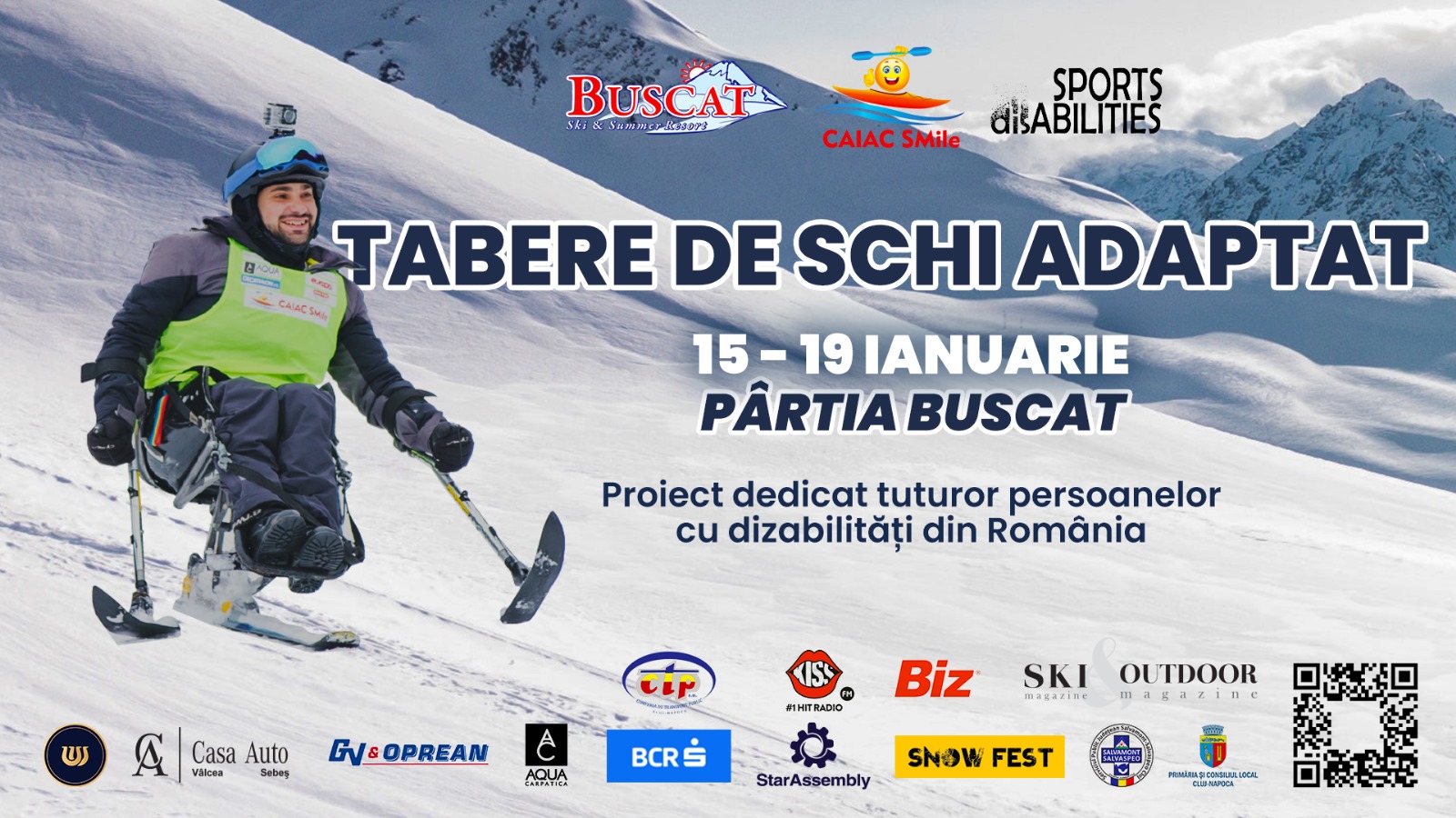 Încep taberele de schi adaptat persoanelor cu dizabilități! Caiac SMile ...